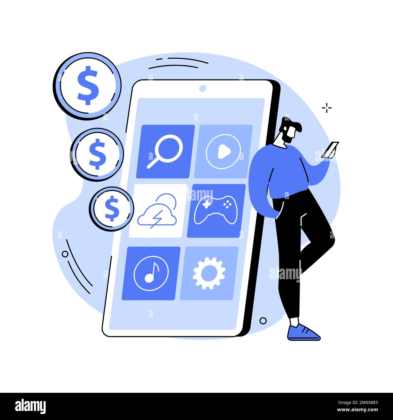 App monetization abstract concept vector illustration. Mobile app ... App monetization abstract concept vector illustration. Mobile app ...