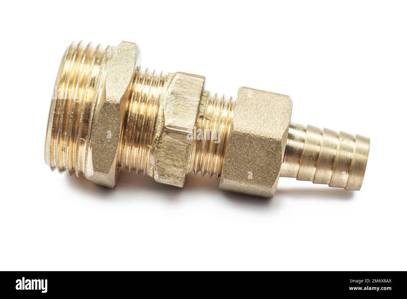 big brass plumber fixture pipe fitting isolated on white Stock Photo ...