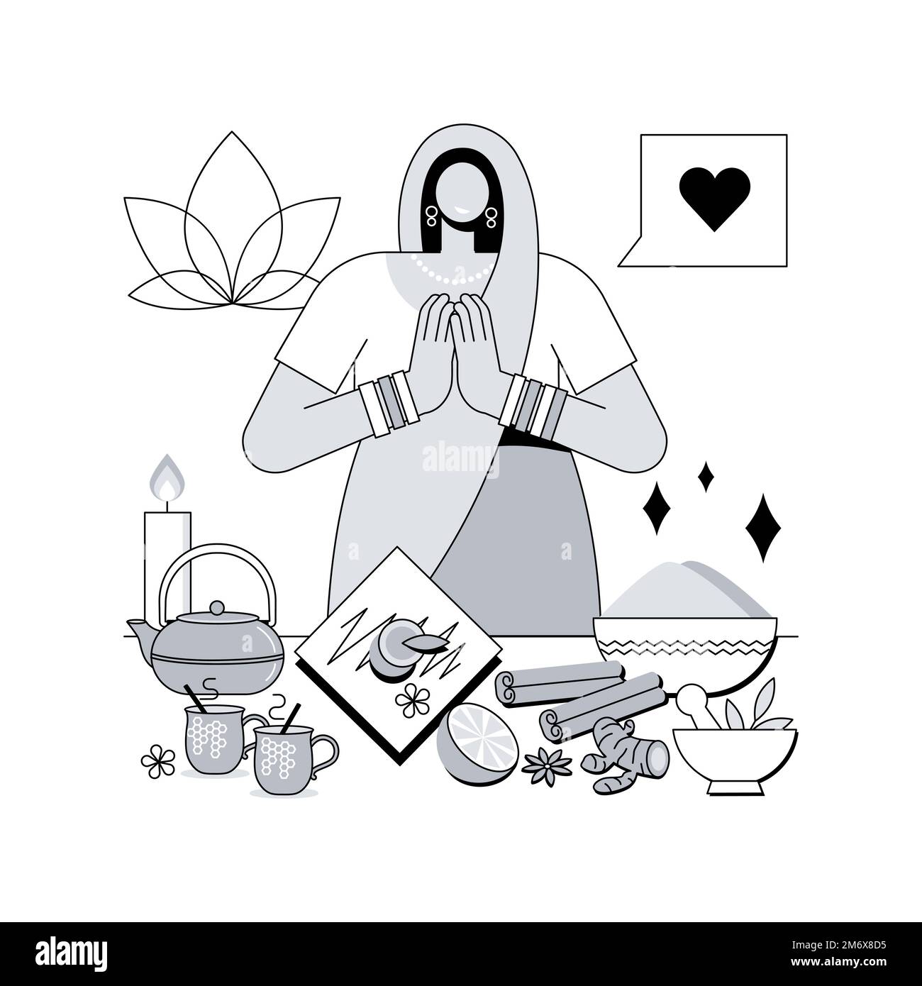 Ayurvedic diet abstract concept vector illustration. Medical practice ...