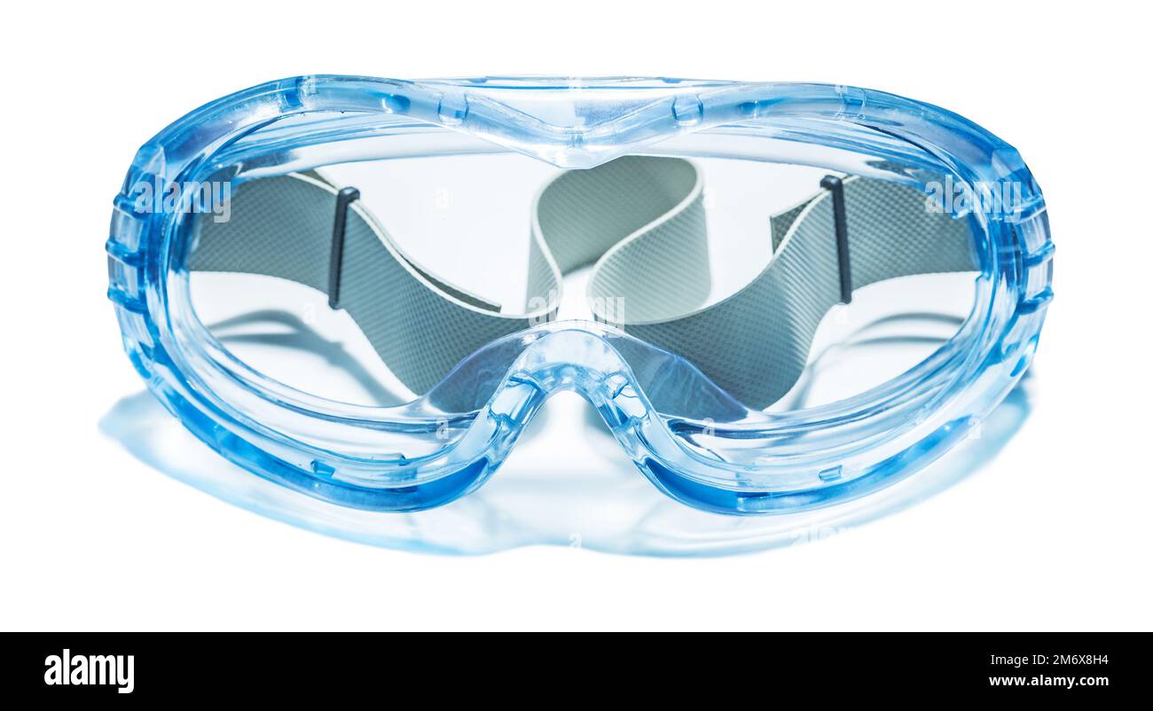 blue colored working goggles isolated on white background Stock Photo ...