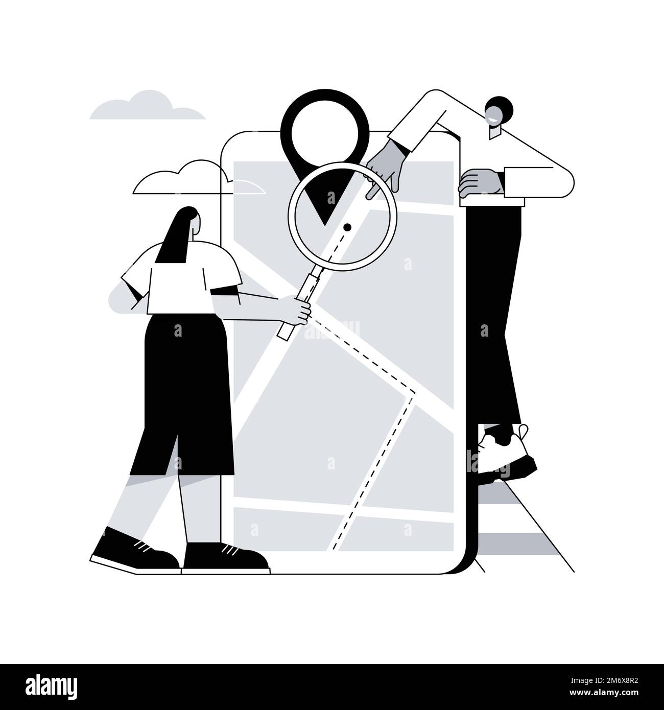 Maps abstract concept vector illustration. Office location information ...