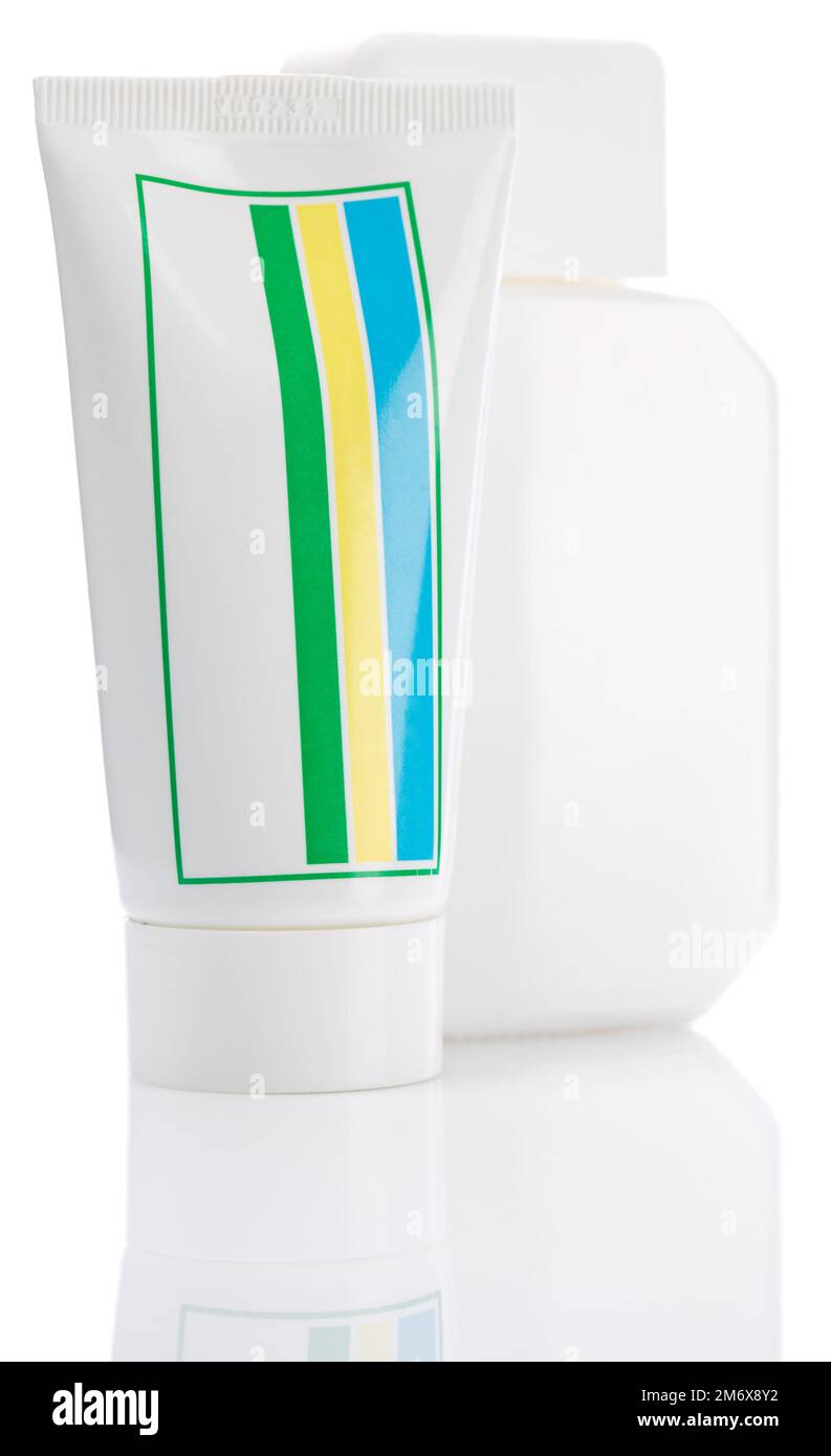 bottle and tube isolated Stock Photo - Alamy