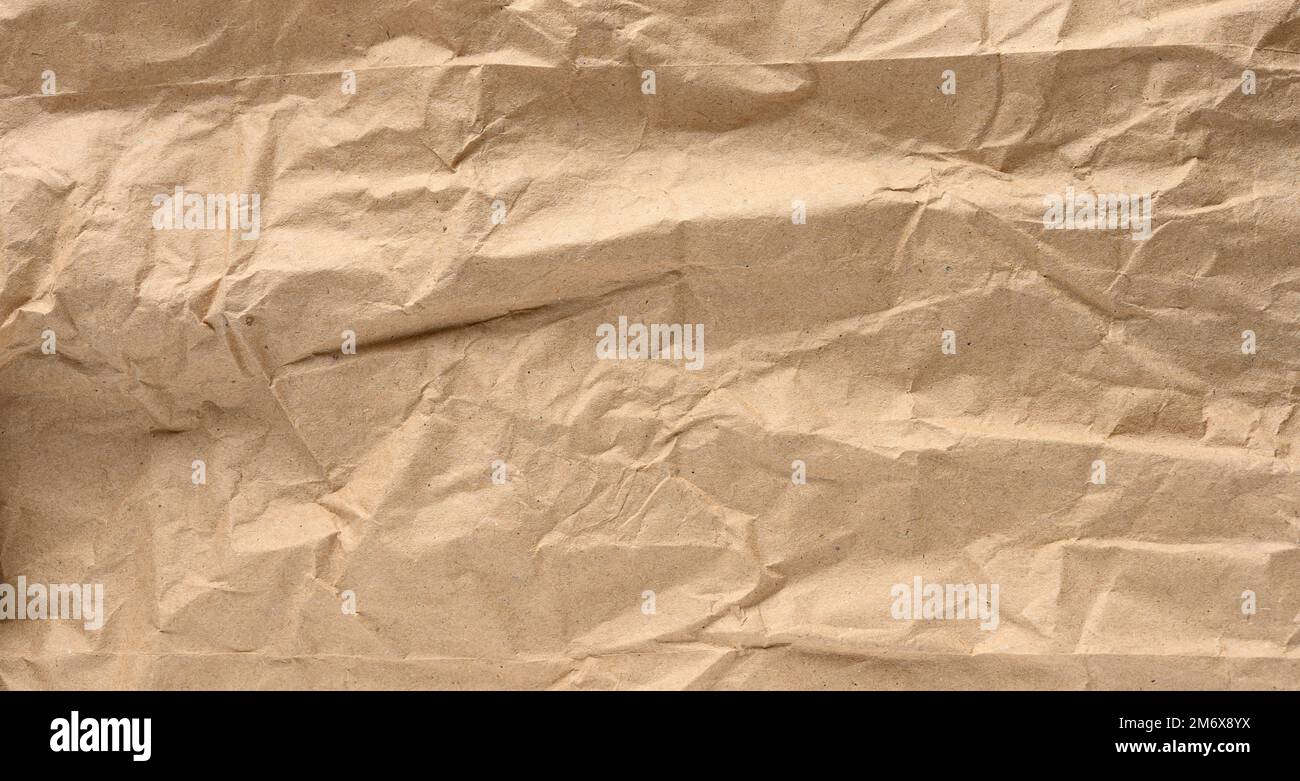 Texture of brown crumpled craft paper, full frame Stock Photo - Alamy