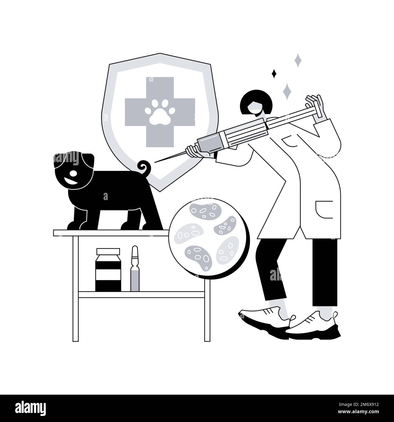 Rabies and your pet abstract concept vector illustration. Dogs rabies ...