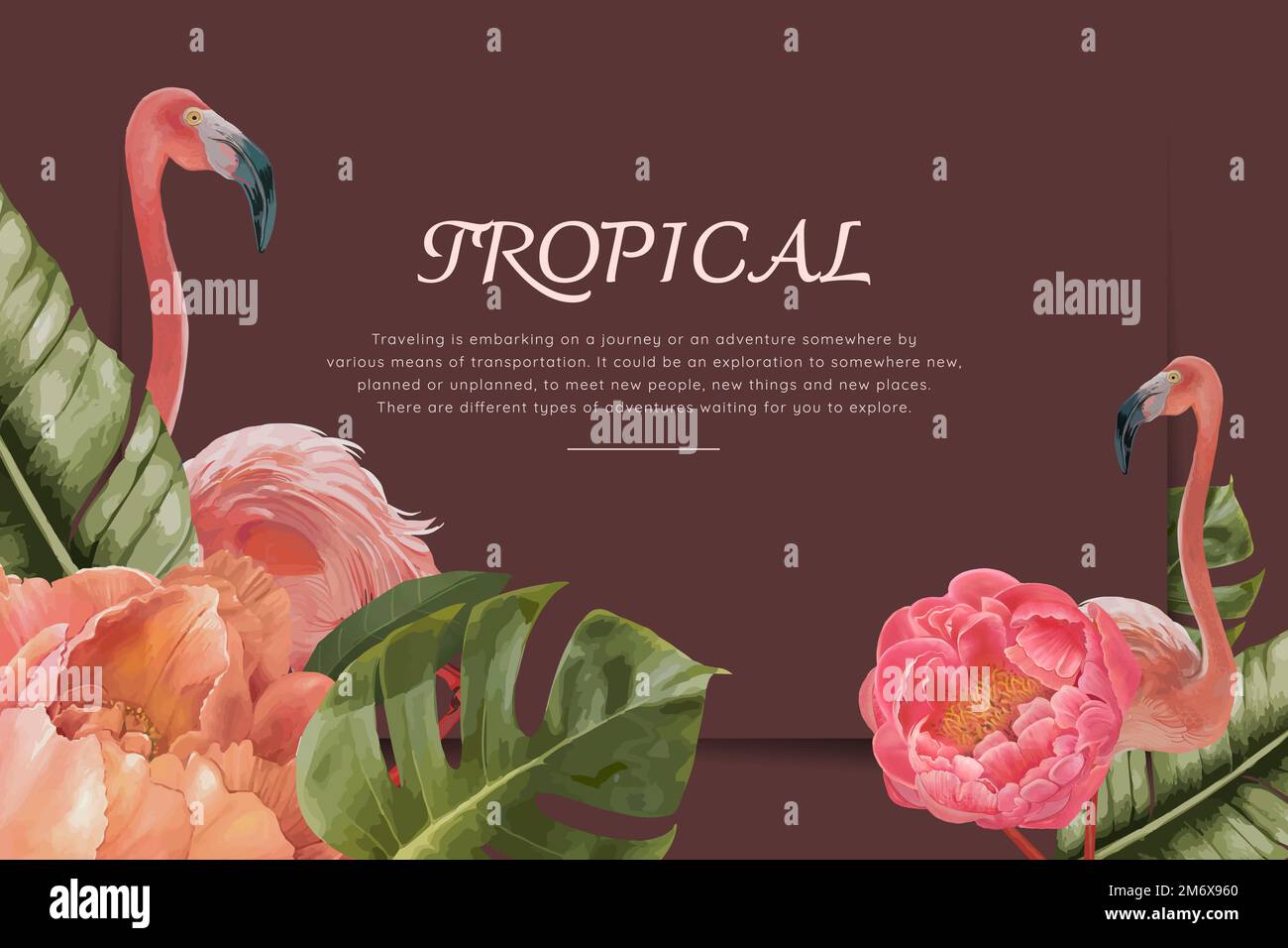 Tropical poster with flamingos vector Stock Vector Image & Art - Alamy