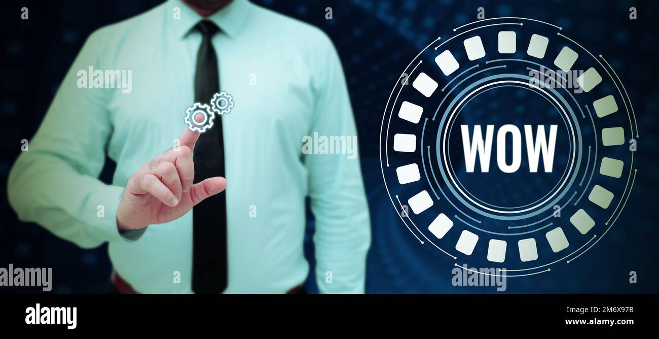 Conceptual display Wow. Business concept Expressing astonishment and ...