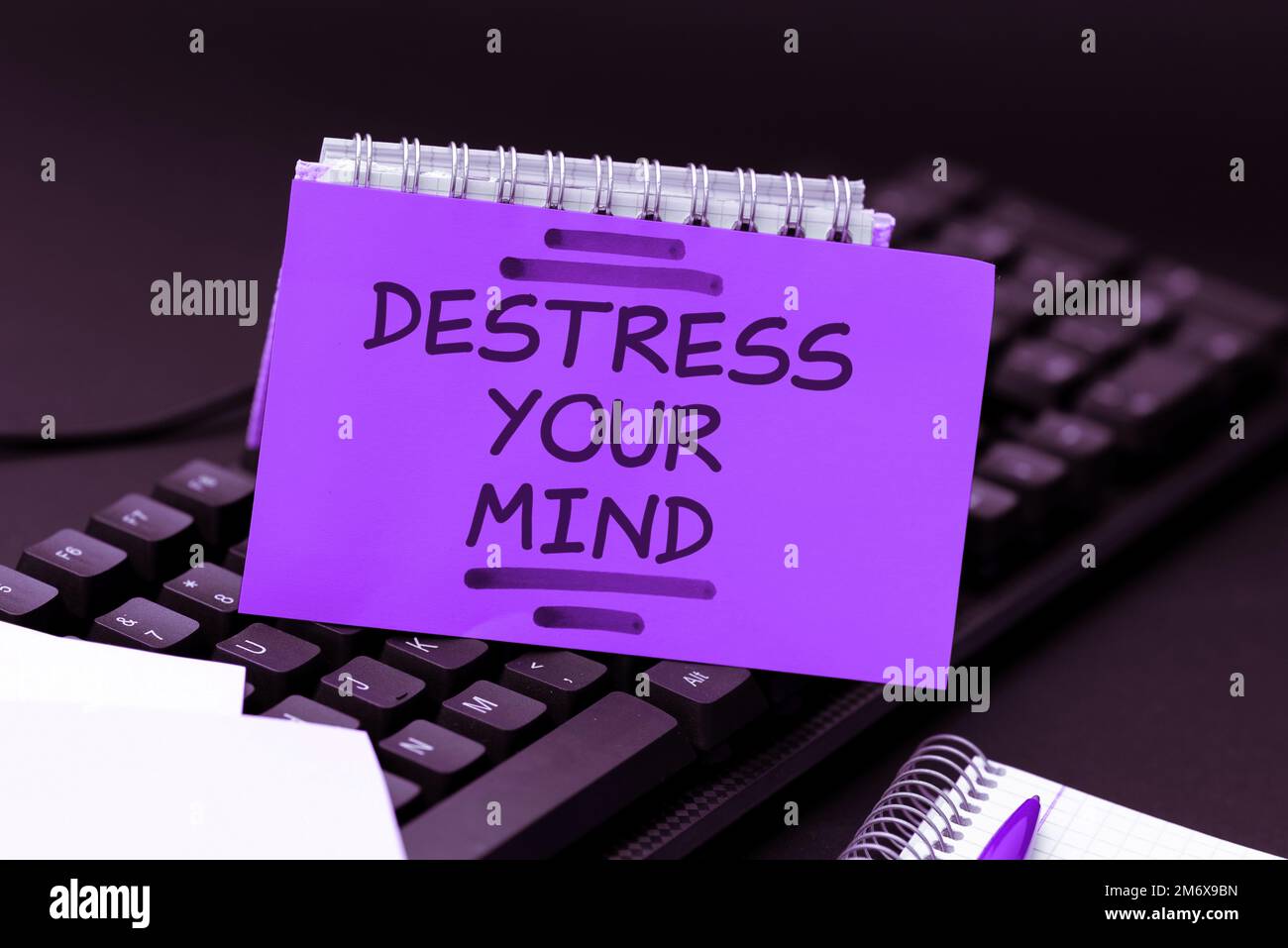 Text caption presenting Destress Your Mind. Concept meaning to release ...