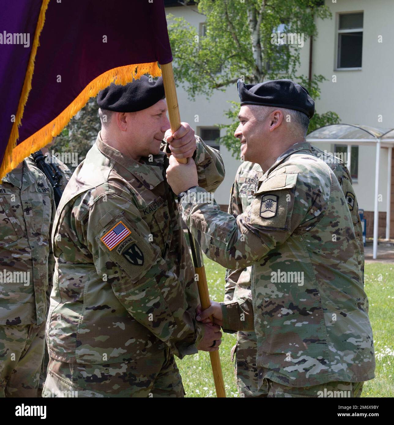 U.S. Army Reserve Col. Carlos Gorbea (right) commander of the 361st ...