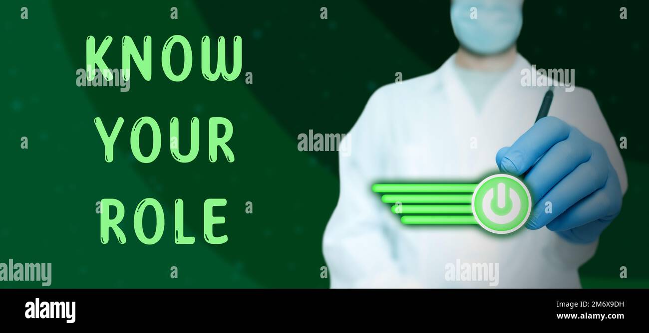 Writing displaying text Know Your Role. Word for Be clear of one ...