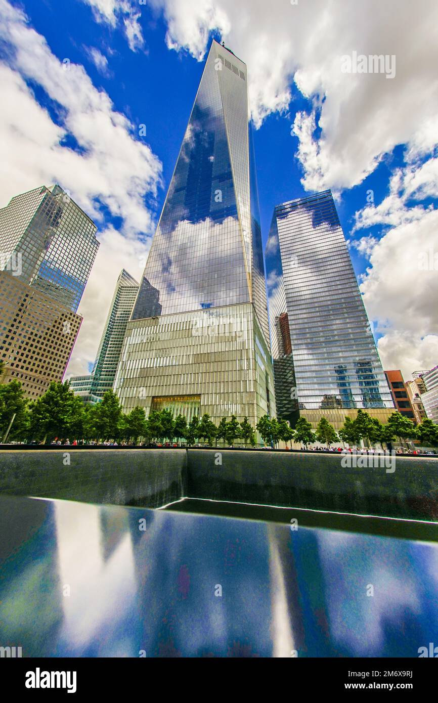 Ground Zero and One World Trade Center Stock Photo - Alamy