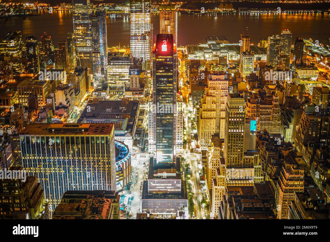 New York night view visible from the Empire State Building Stock Photo ...