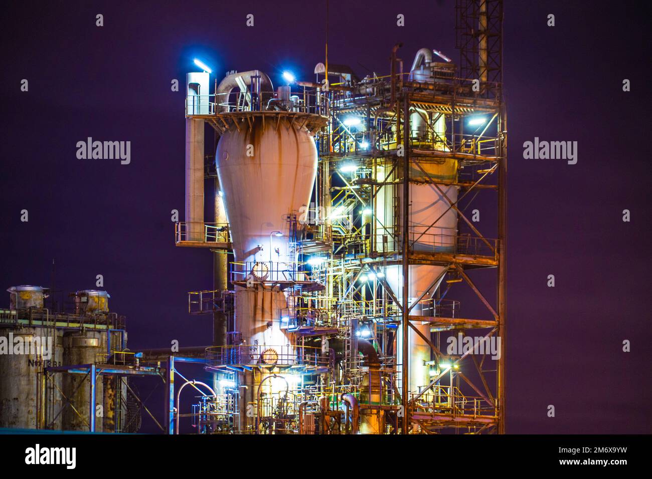Factory night view of the Keihin region Stock Photo - Alamy
