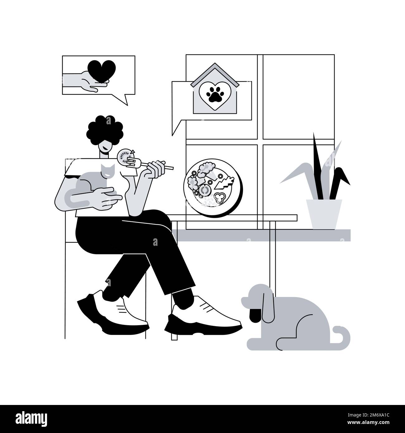 Pet friendly place abstract concept vector illustration. Animals ...