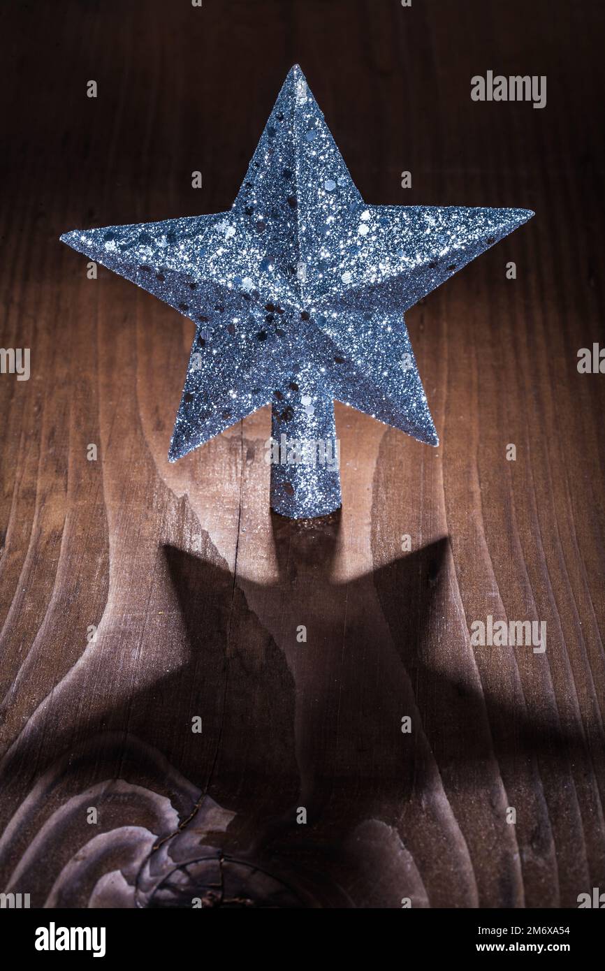christmas toy star on wooden board Stock Photo - Alamy