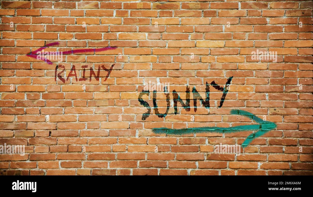 Street Sign Sunny versus Rainy Stock Photo - Alamy