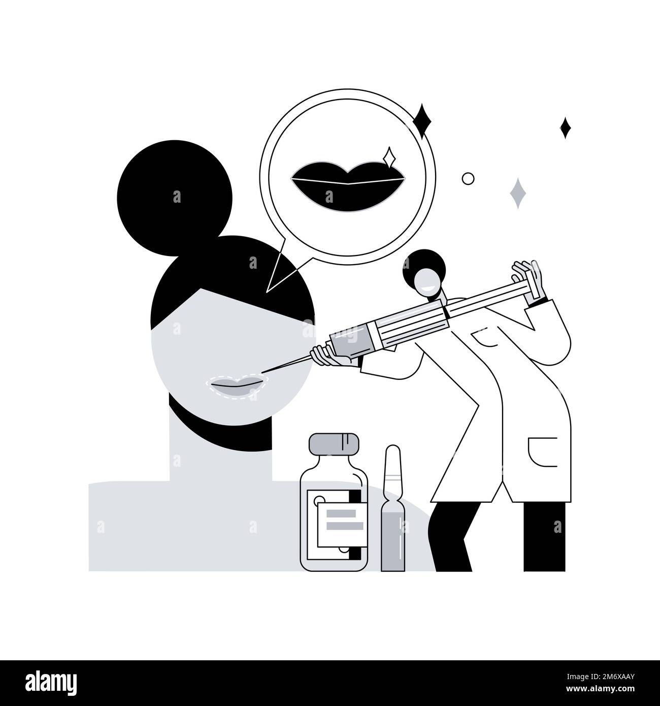 Lip injections abstract concept vector illustration. Filler cosmetic ...