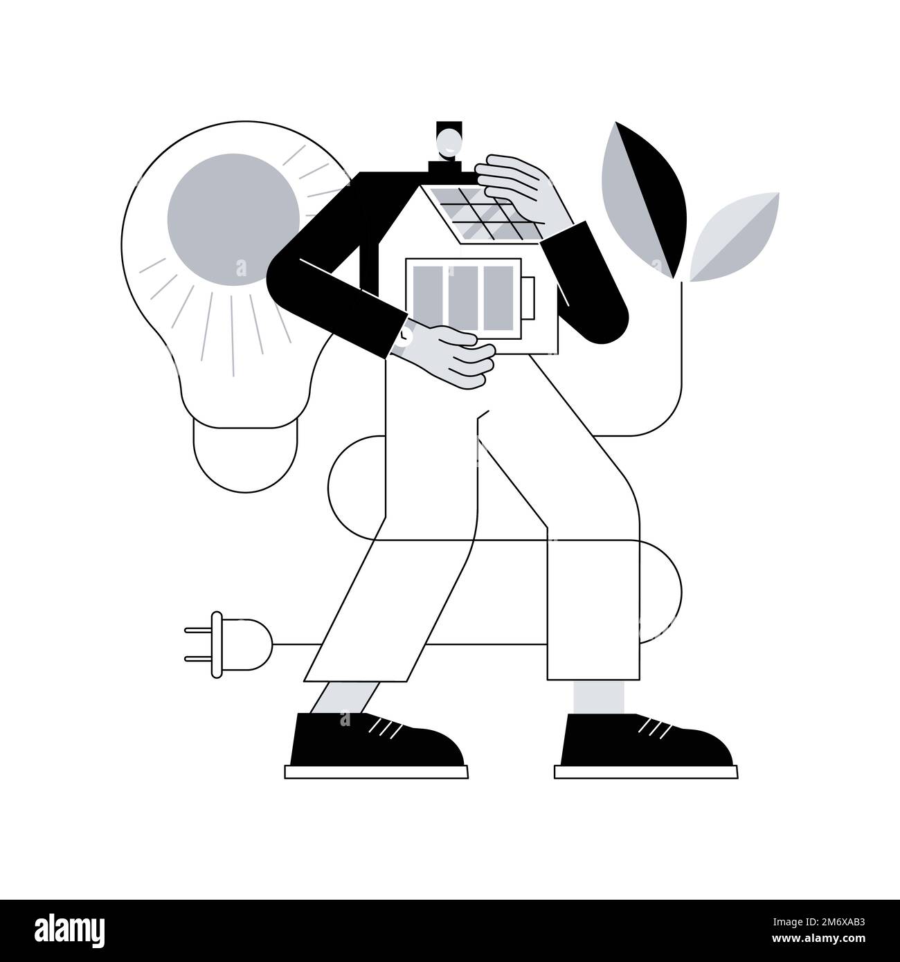 Energy-plus house abstract concept vector illustration. Zero-energy ...