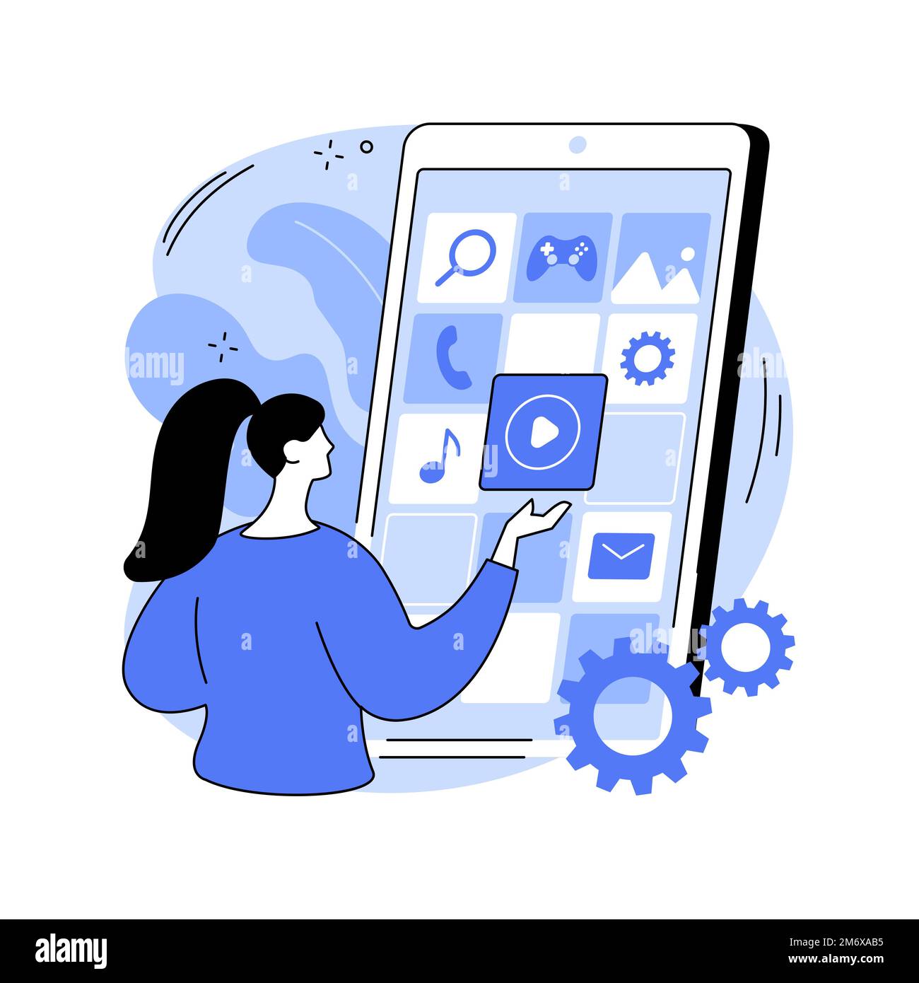 Native Mobile App Abstract Concept Vector Illustration Smartphone Application Programming