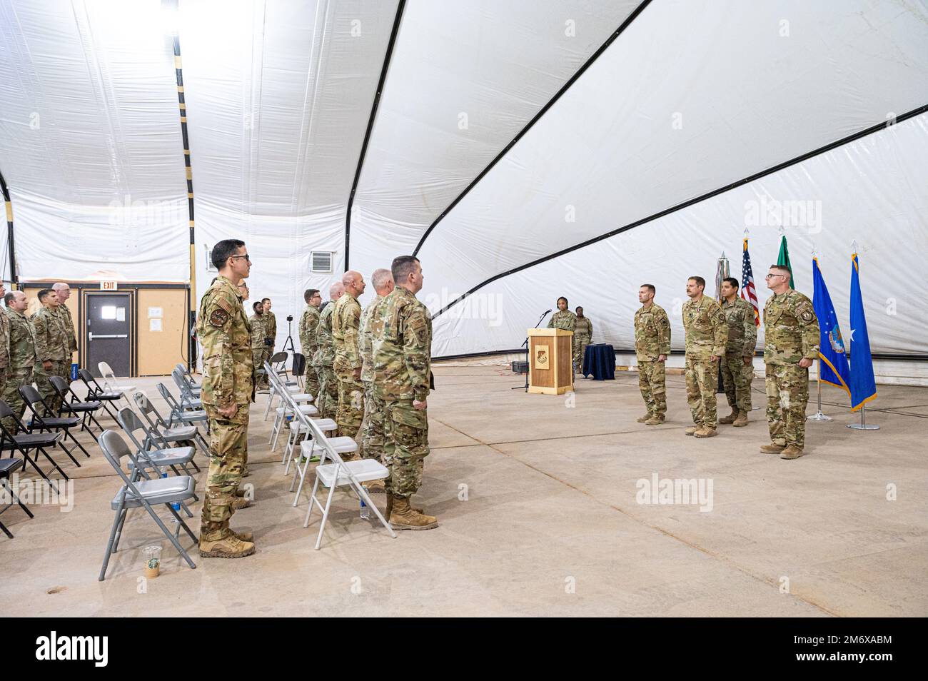 U.S. Air Force Lt. Col. Ralph G. Foshee Jr.,right, assumes command of ...