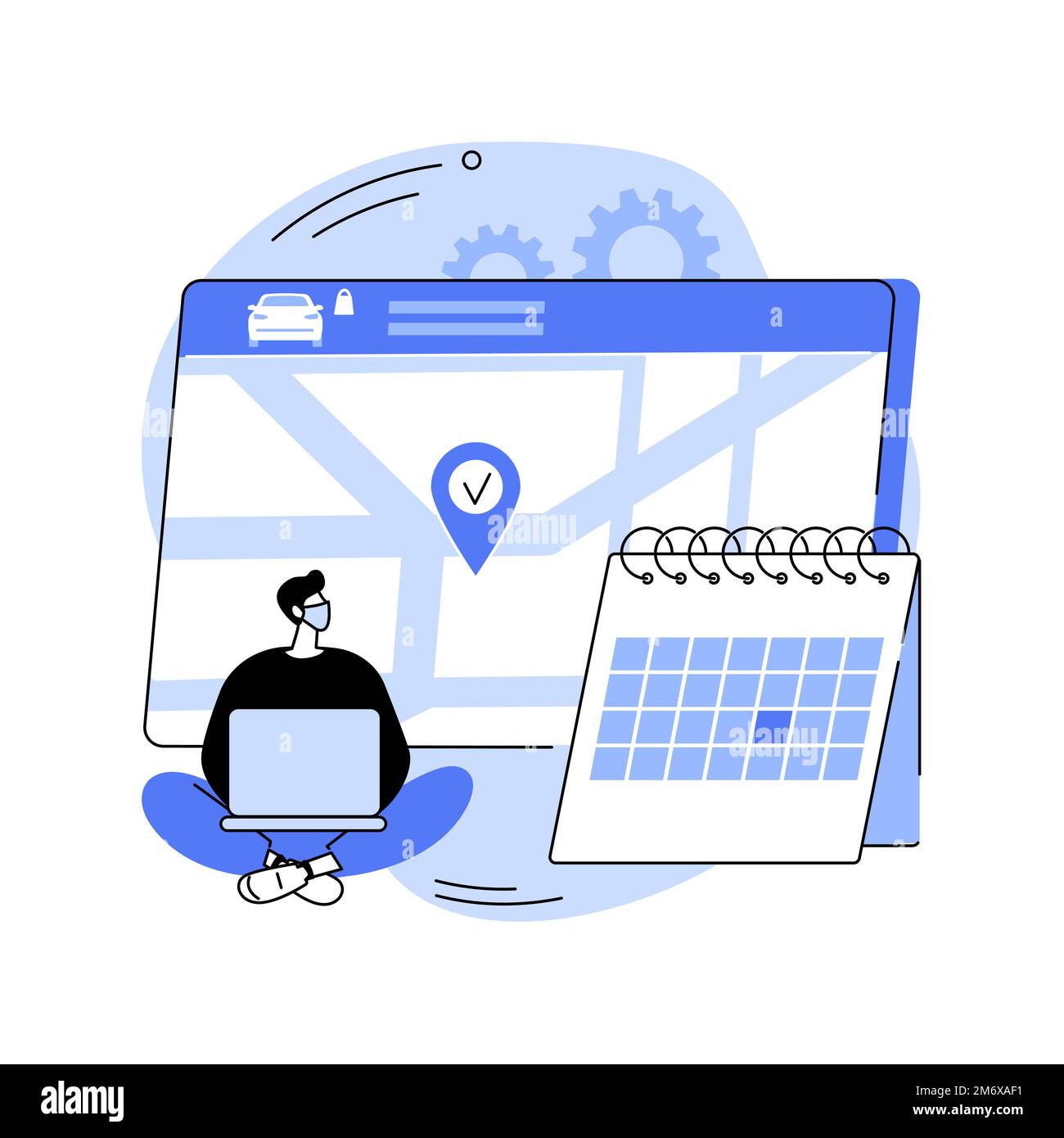 Set quick and efficient pickup service abstract concept vector ...