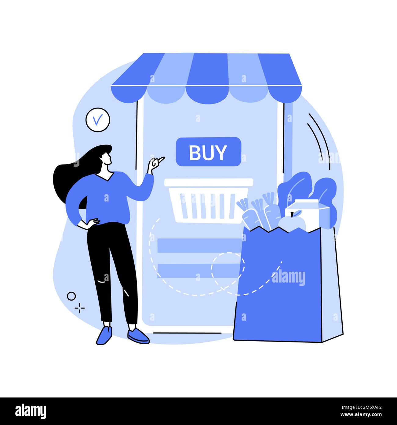 Digital supermarket abstract concept vector illustration. Digital ...