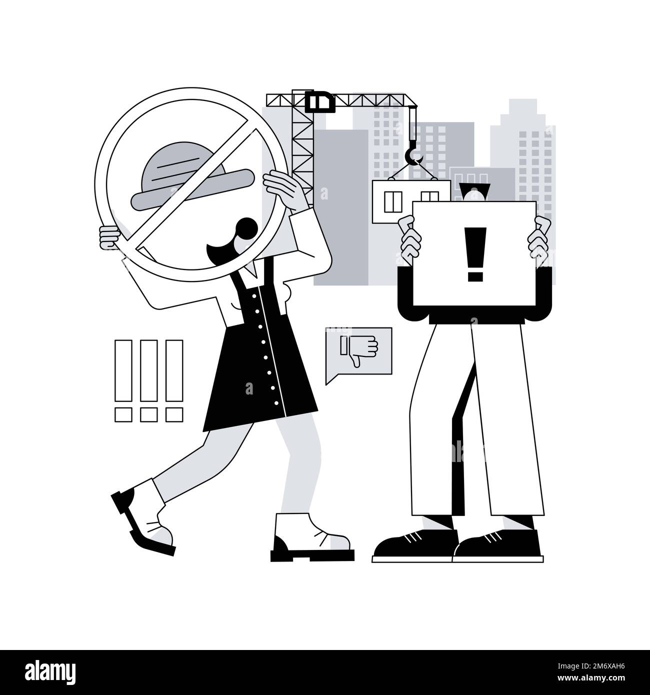 Illegal building abstract concept vector illustration. Illegal ...