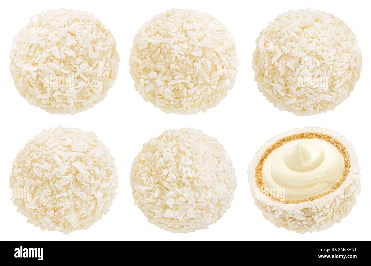 Coconut candies isolated on white background Stock Photo - Alamy