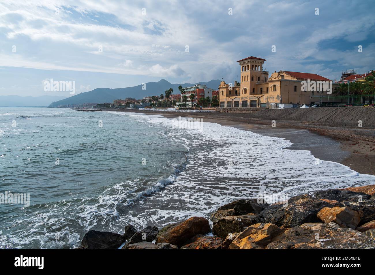 The beach of Loano Stock Photo - Alamy