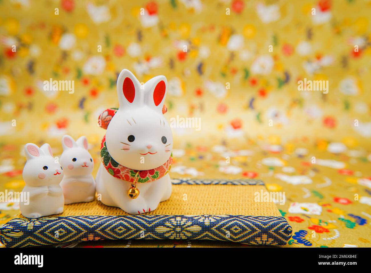 Rabbit year New Year material (New Years card Stock Photo - Alamy