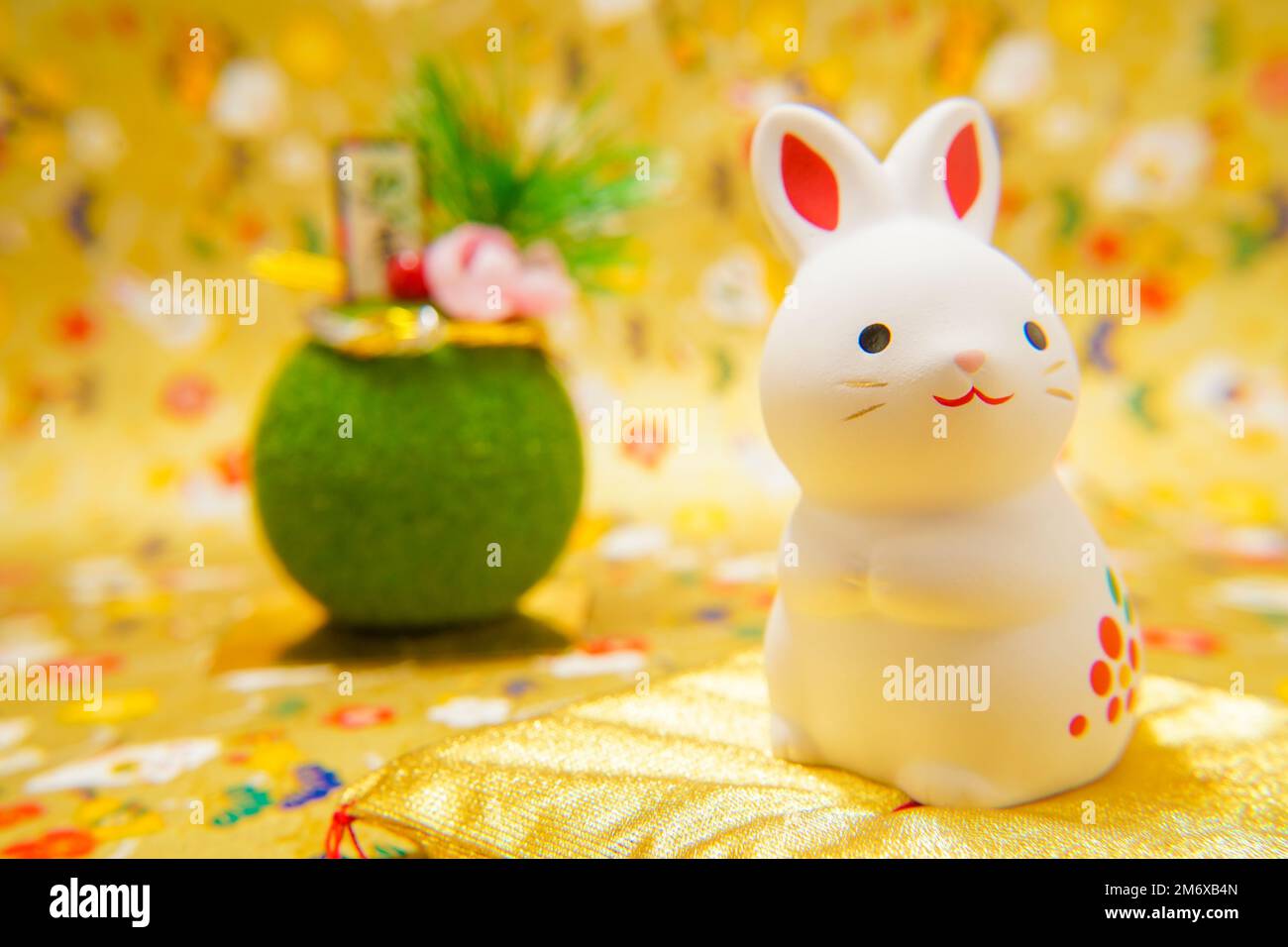 Rabbit year New Year material (New Years card Stock Photo - Alamy