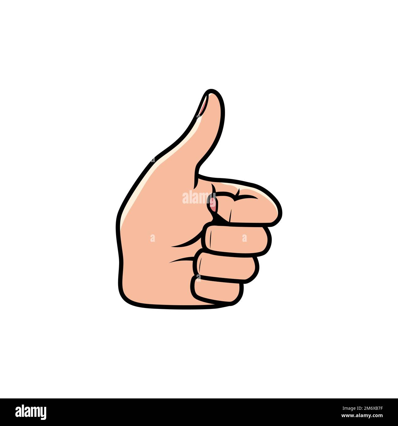 Thumb Up Hand Sign Isolated on a white background. Icon Vector ...