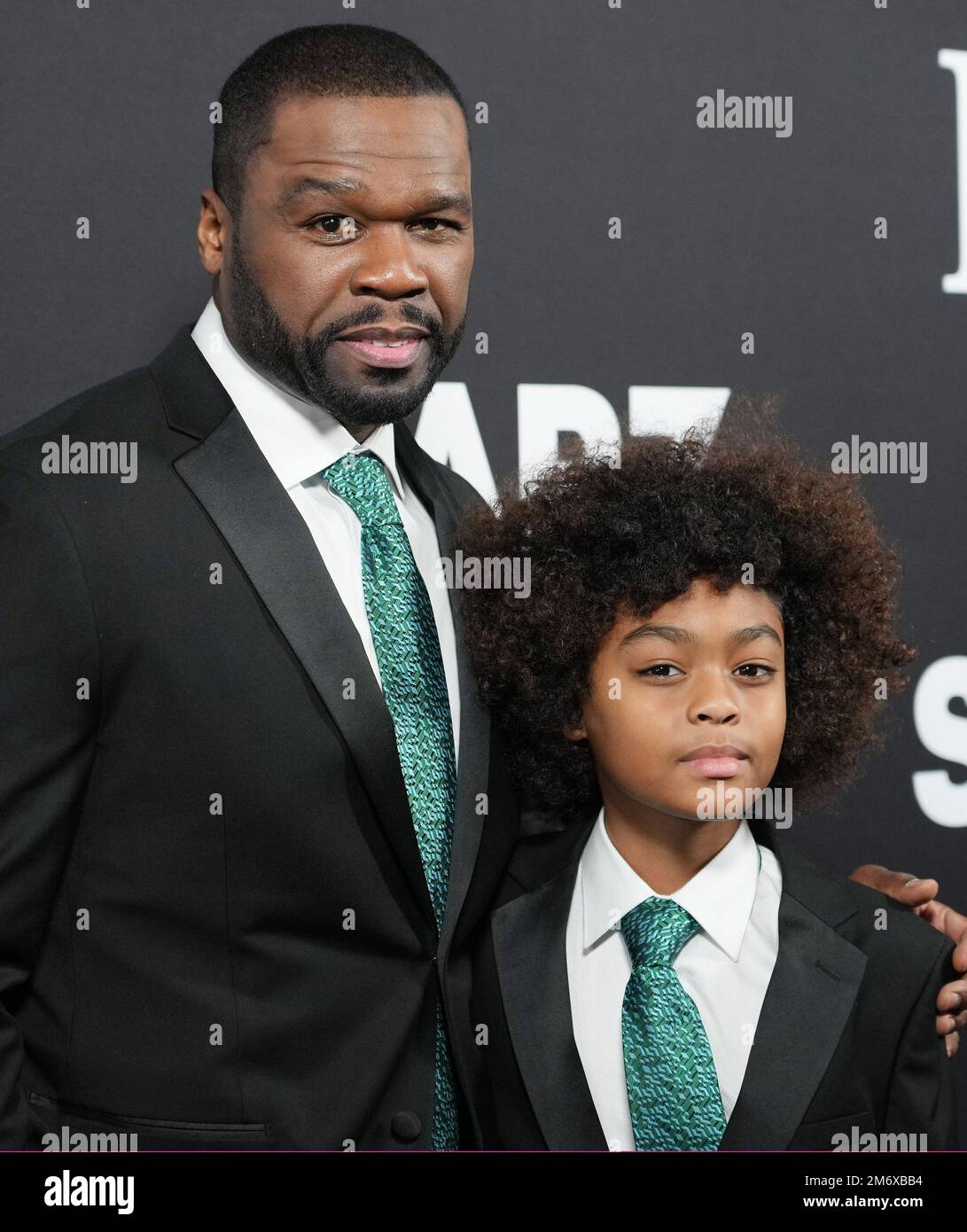 Hollywood, CA January 5, 2023. (L-R) Curtis "50 Cent" Jackson and Sire ...