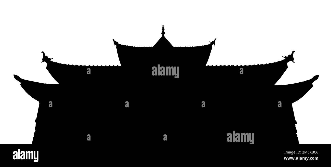 Chinese Temple Silhouette