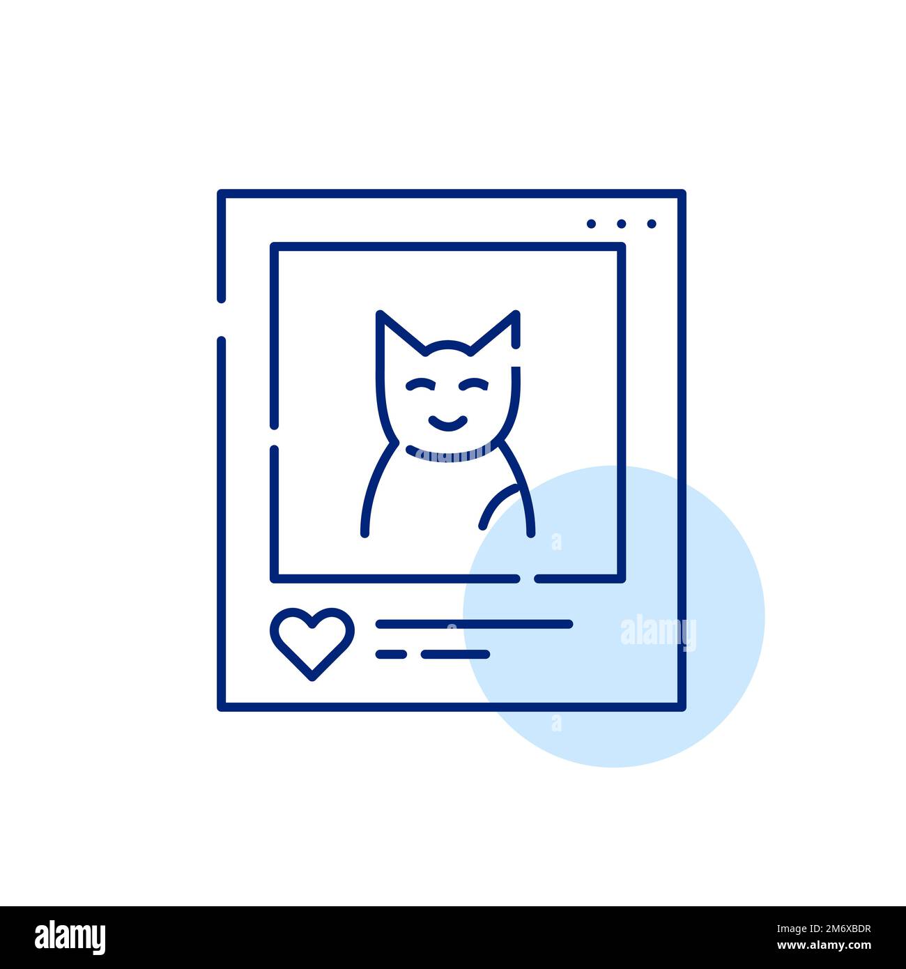 Cat picture on social media with likes. Pixel perfect, editable stroke ...