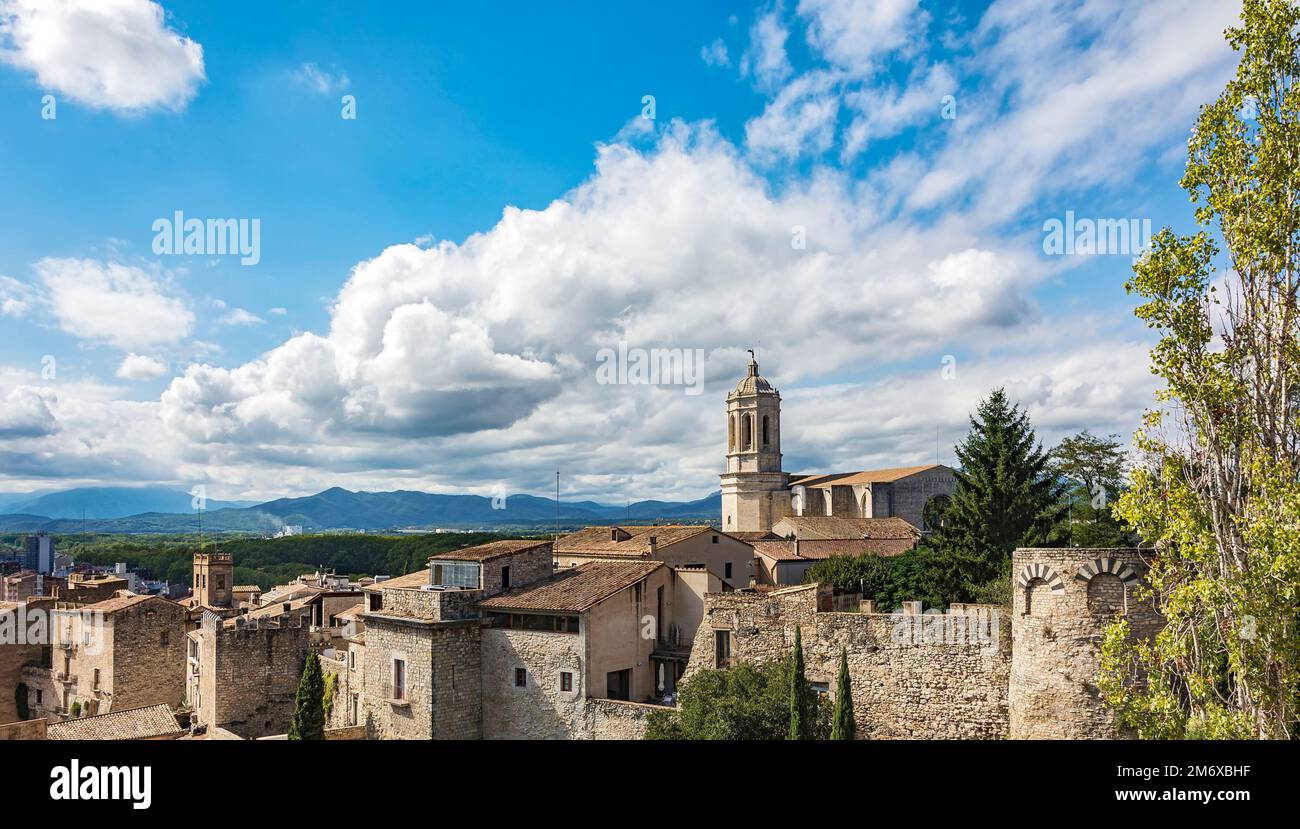 The architecture of the historic part of the city with a view of the ...