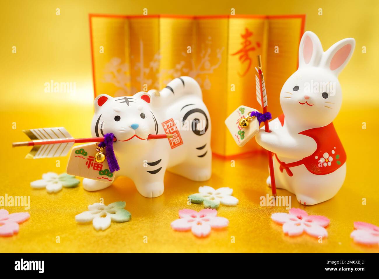 Baton touch from the year to the year of the tiger Stock Photo - Alamy
