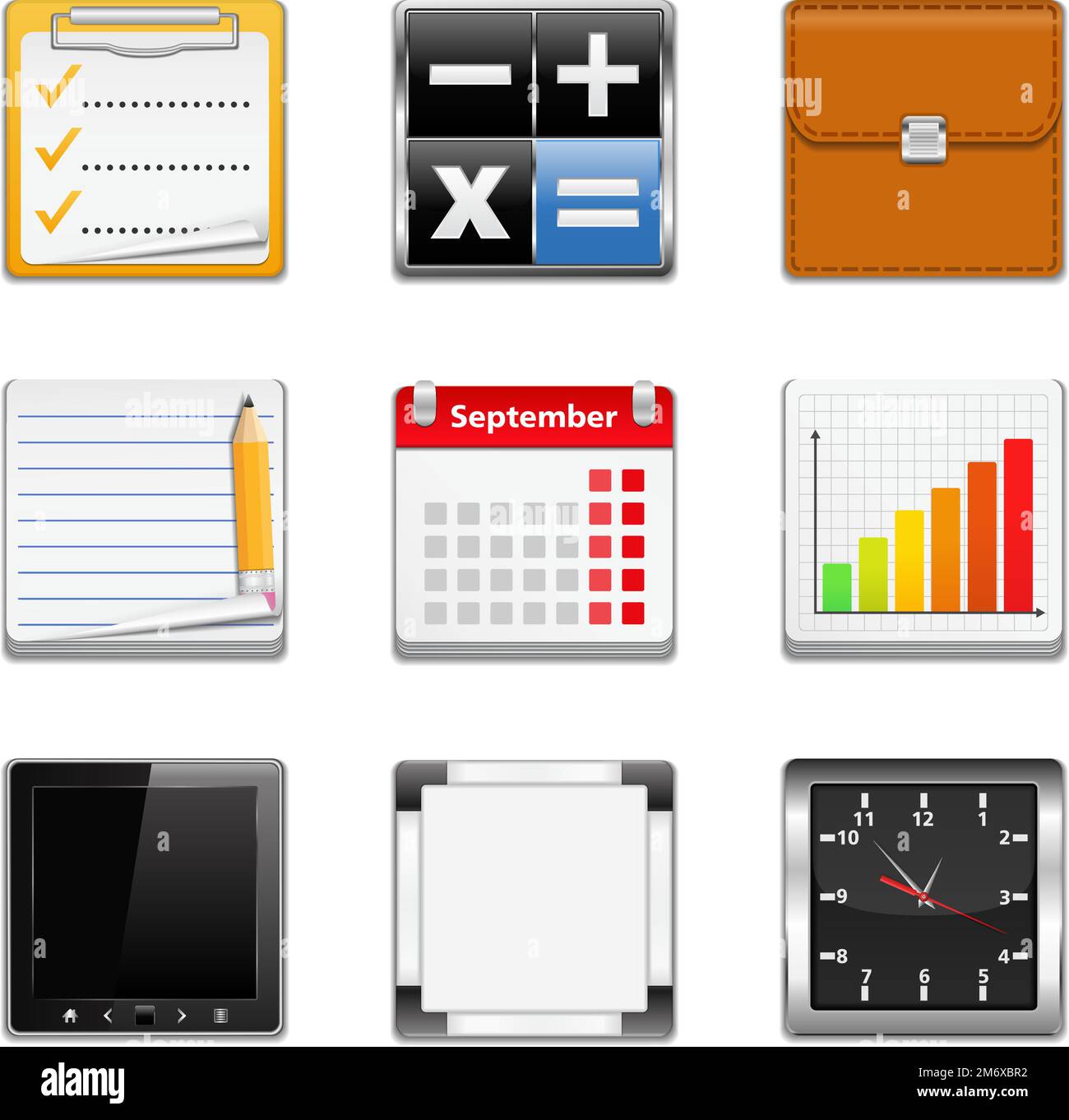 Set of office icons, vector eps10 illustration Stock Vector Image & Art ...