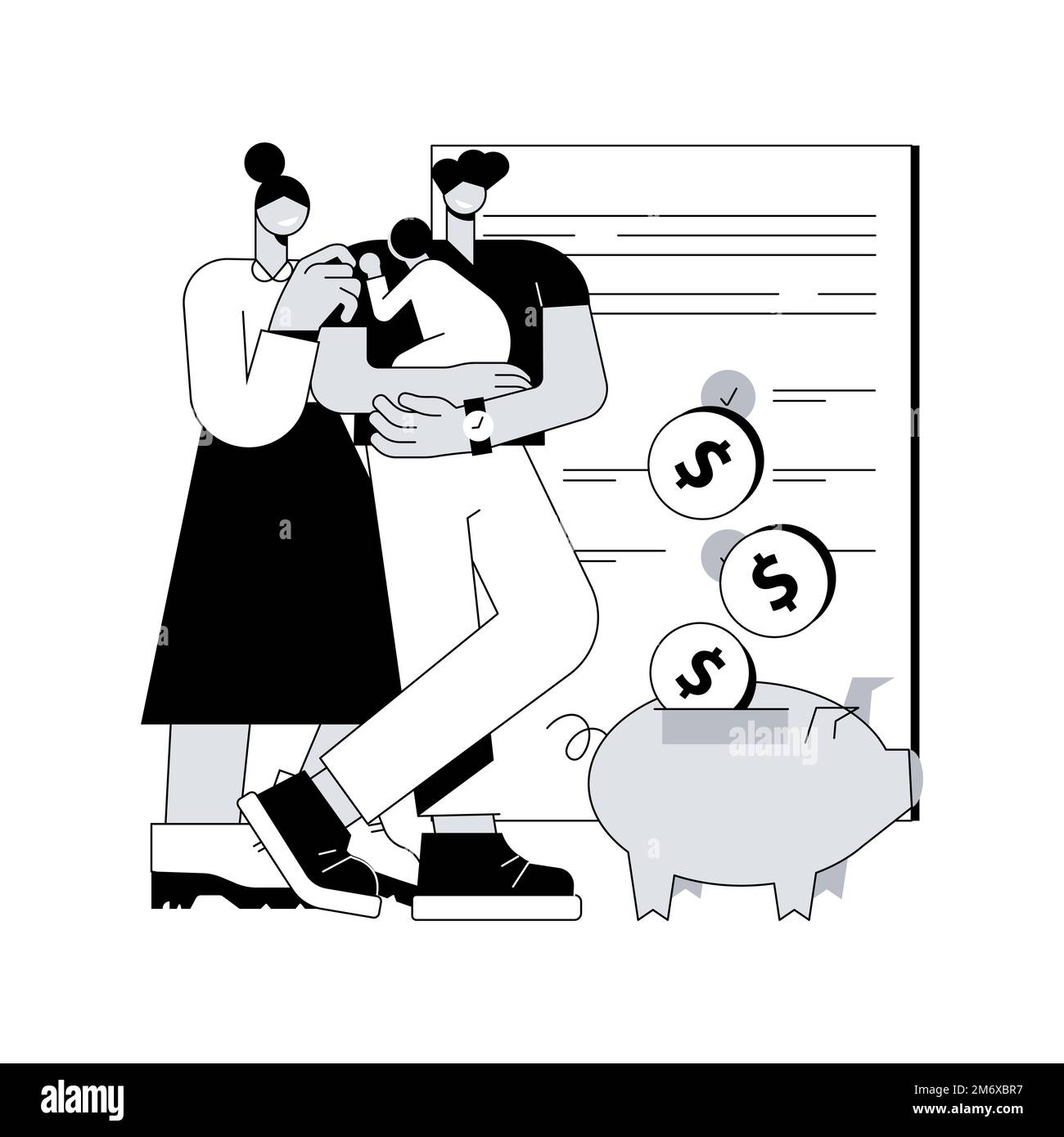 Family benefit abstract concept vector illustration. Family tax benefit ...