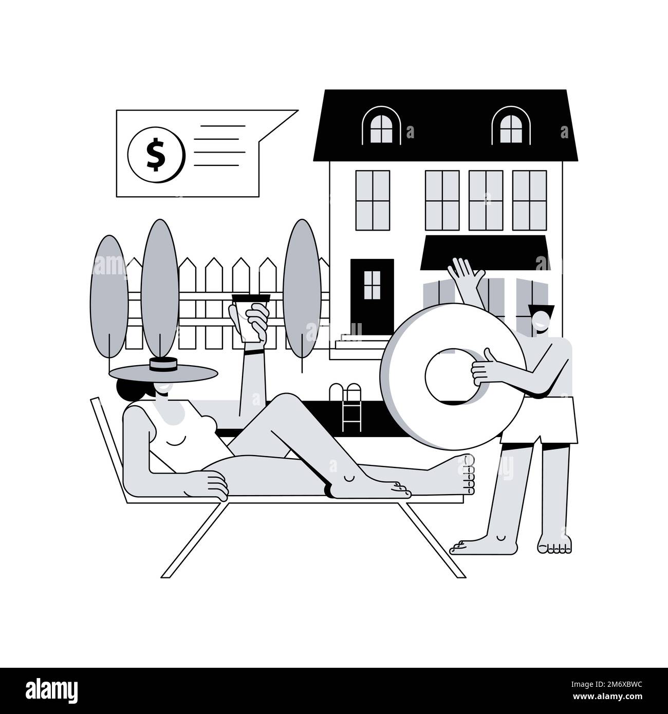 Private residence abstract concept vector illustration. Single family ...