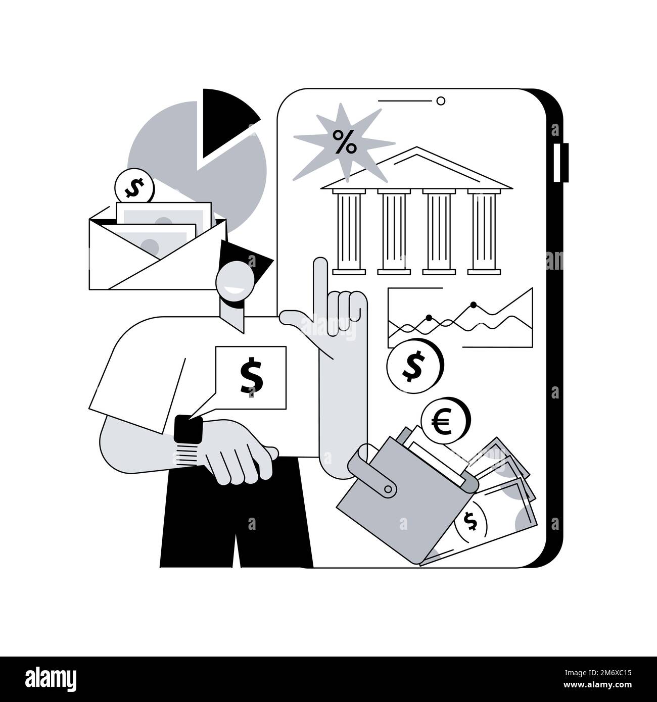 Banking operations abstract concept vector illustration. Main banking ...