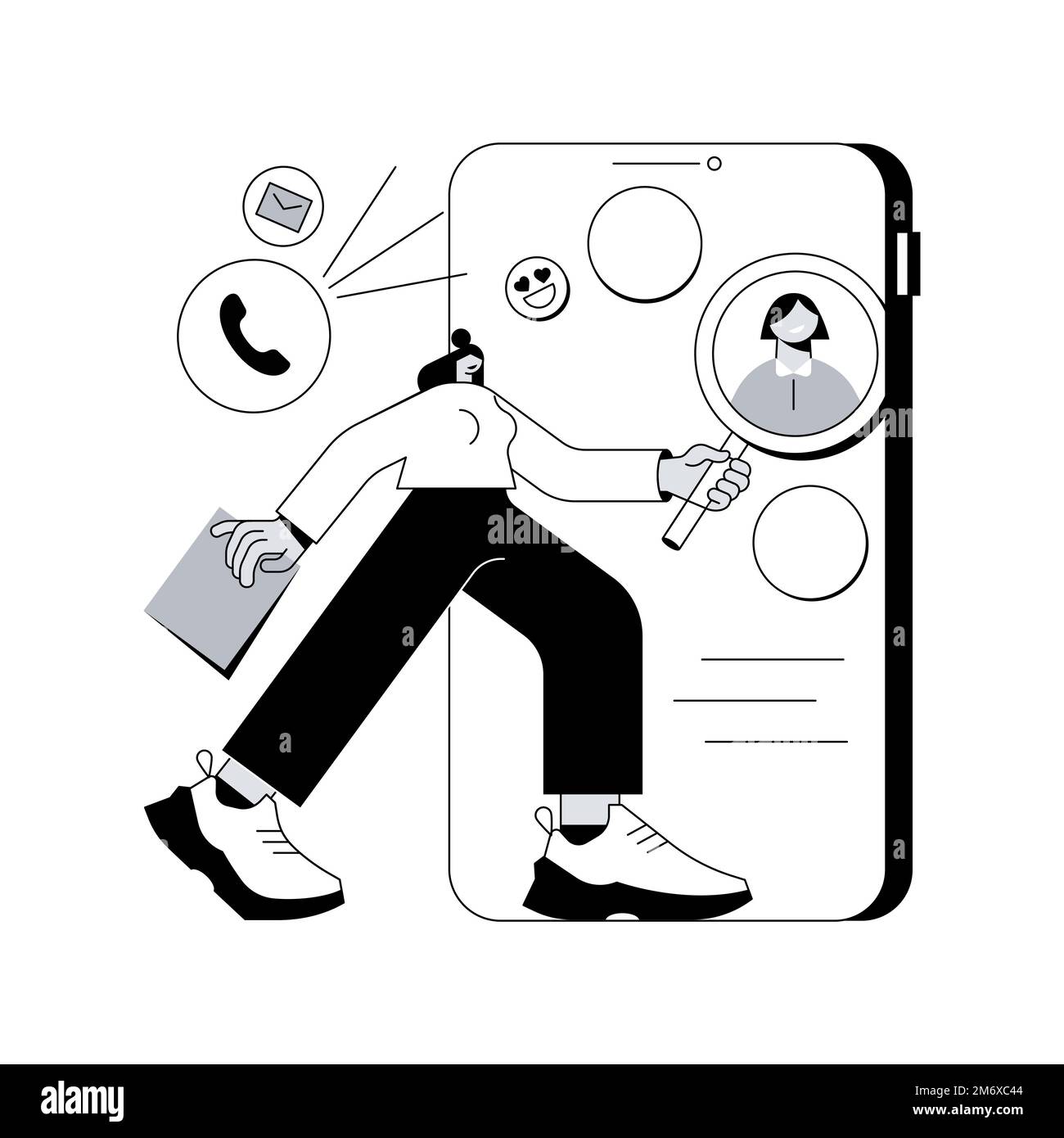 Social network monitoring abstract concept vector illustration. Social ...