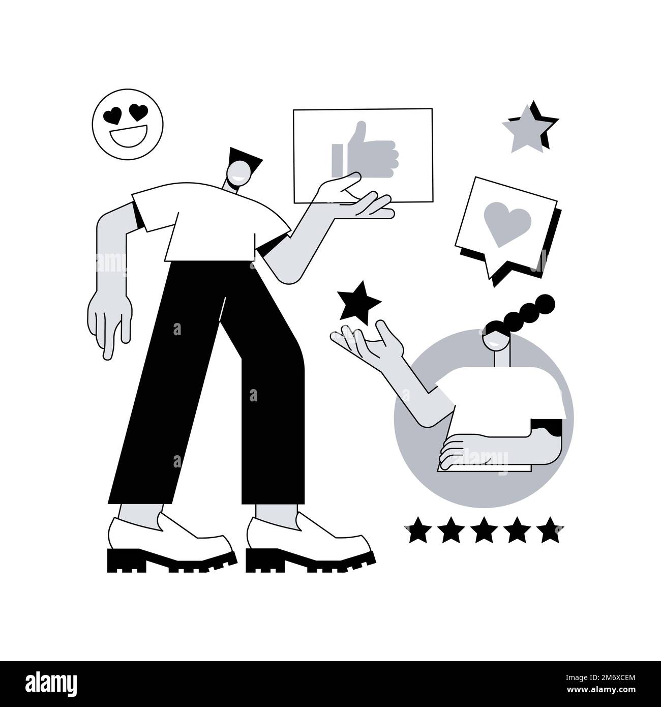 Customer feedback abstract concept vector illustration. Consumer rating ...