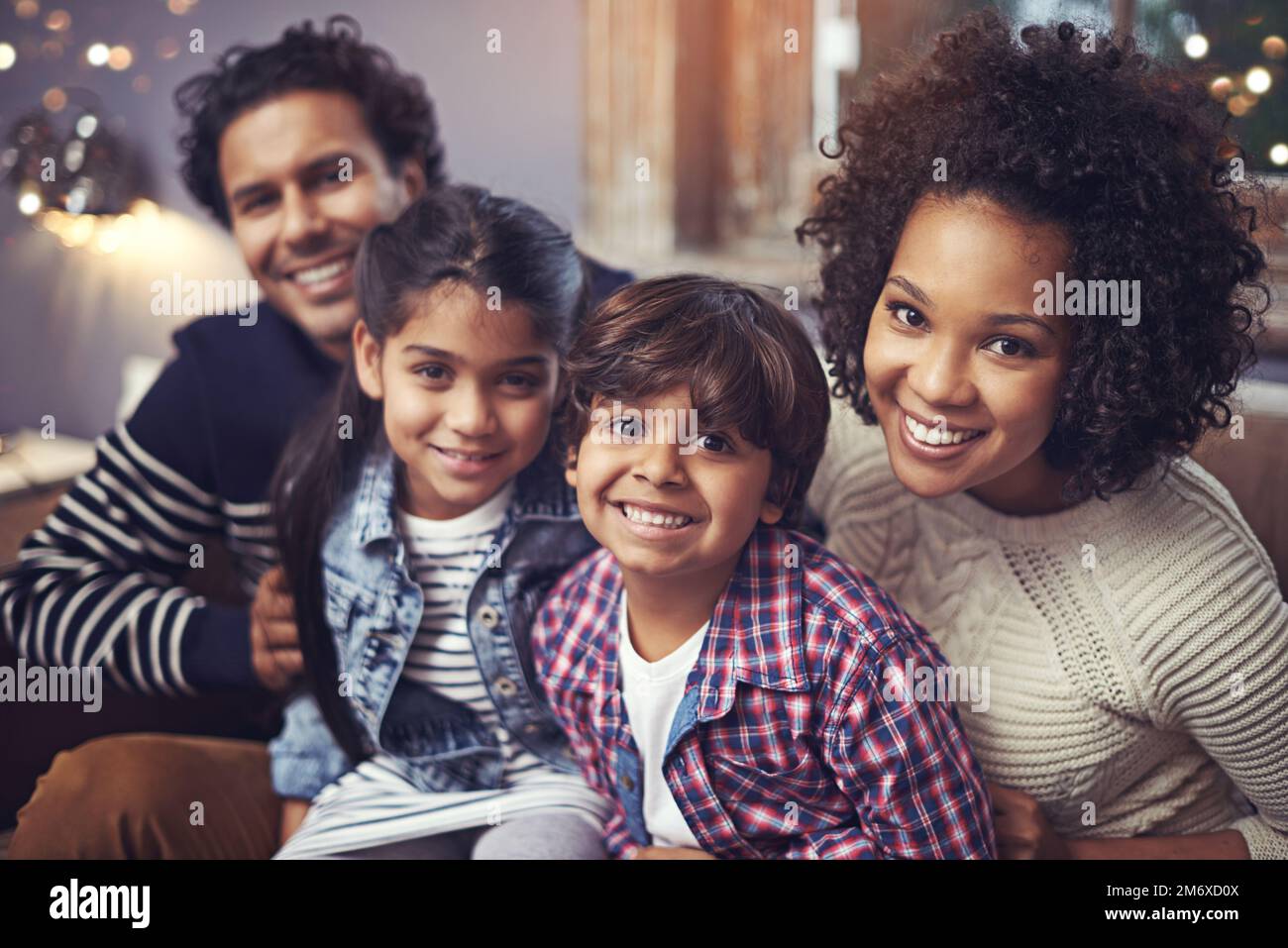 Family is what really matters. Portrait of a happy family of four ...