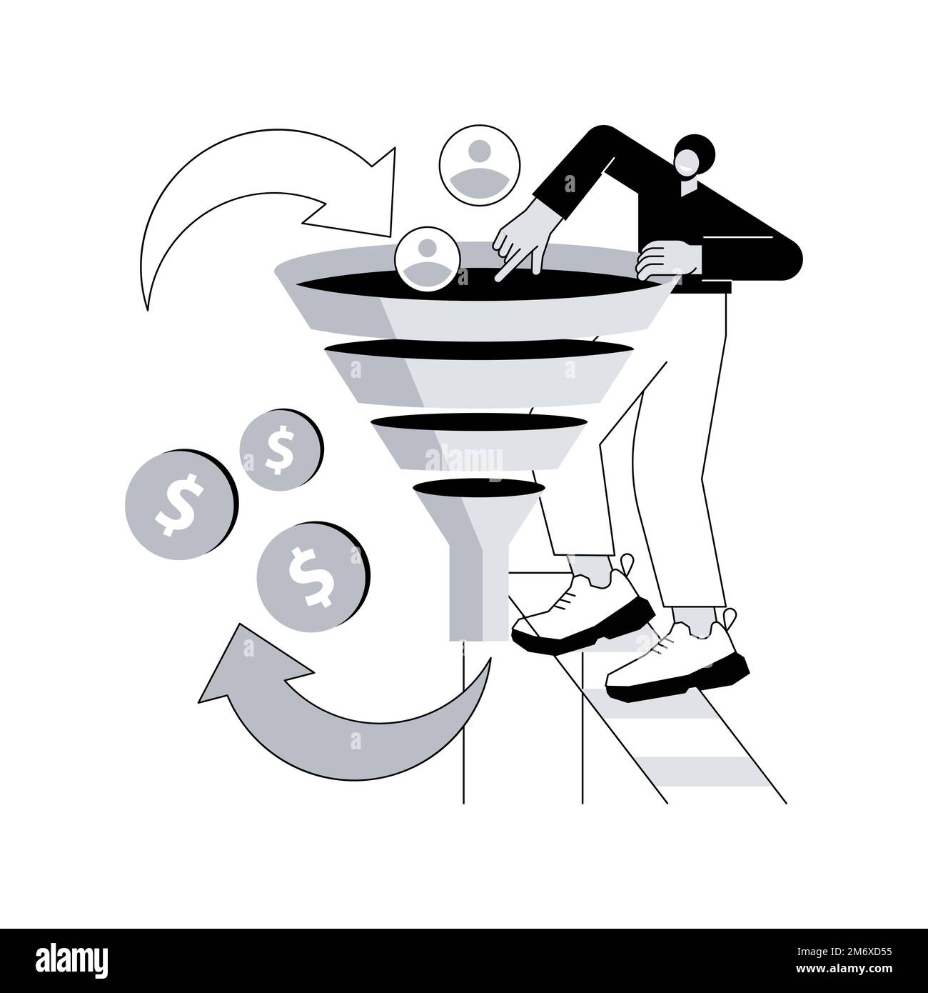 Sales funnel management abstract concept vector illustration. Product ...