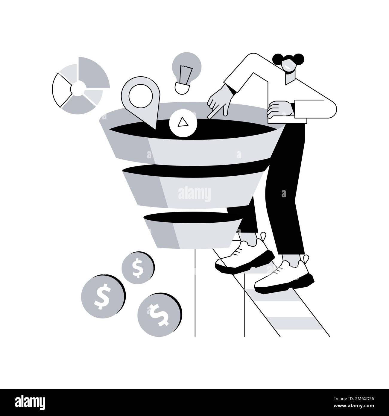 Sales pipeline management abstract concept vector illustration ...