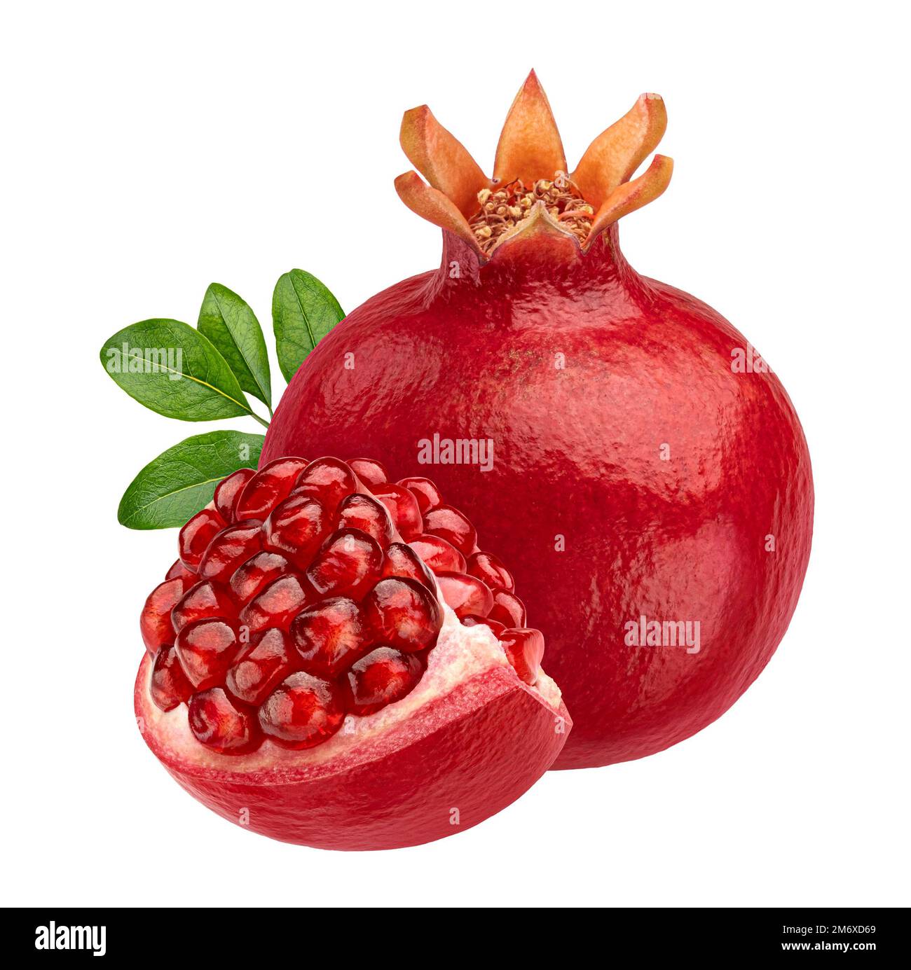 One pomegranate isolated on white background Stock Photo - Alamy
