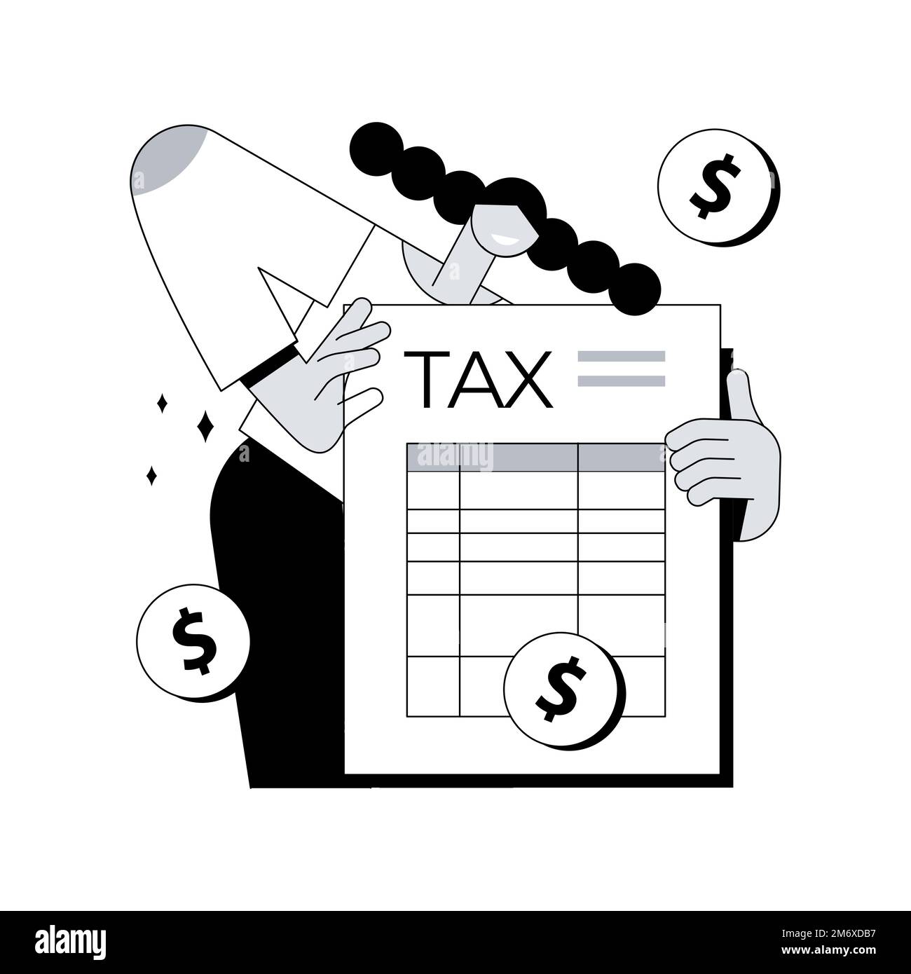 Tax form abstract concept vector illustration. Tax form number, online ...