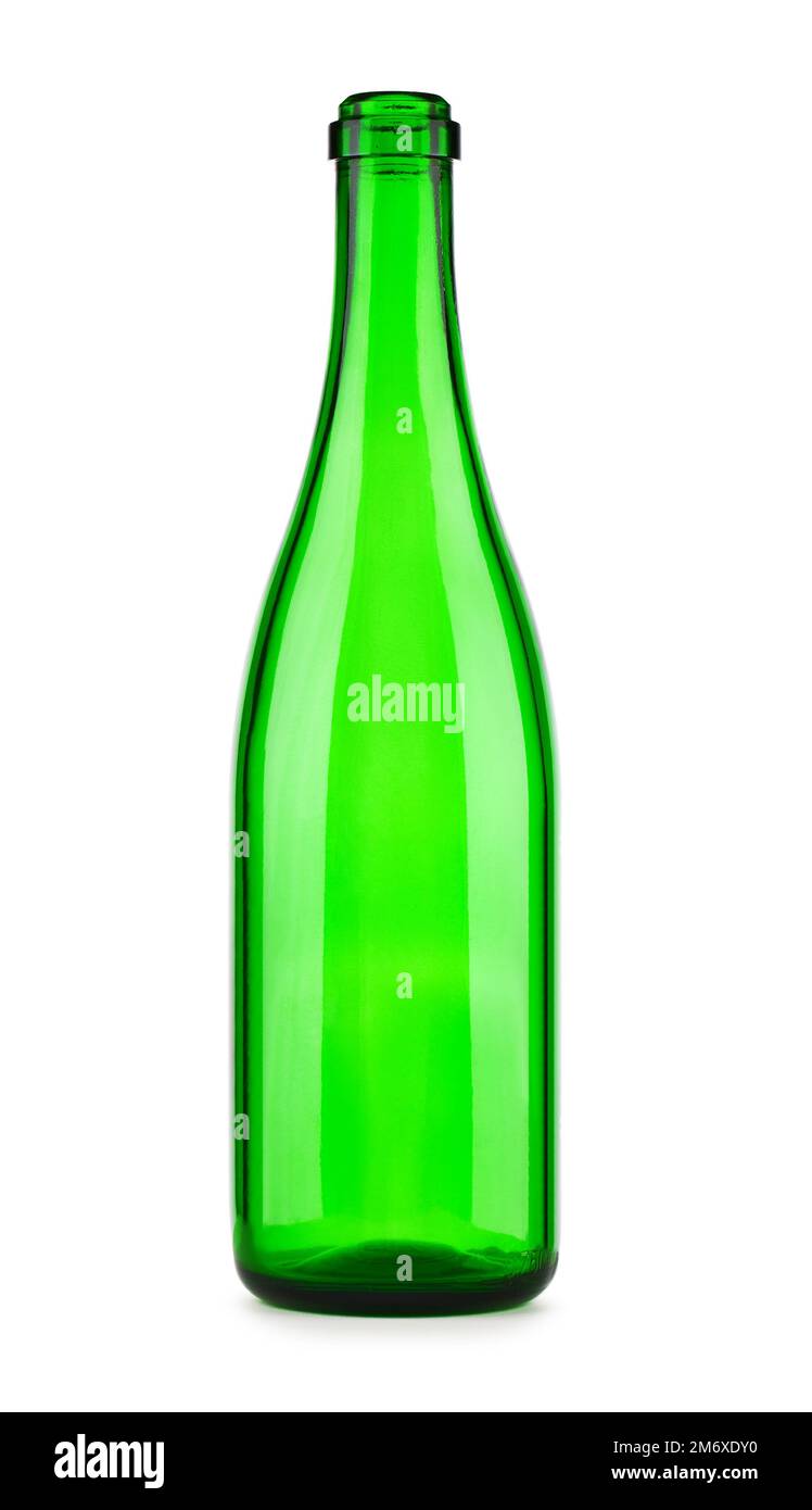 Empty bottle of champagne isolated Stock Photo - Alamy