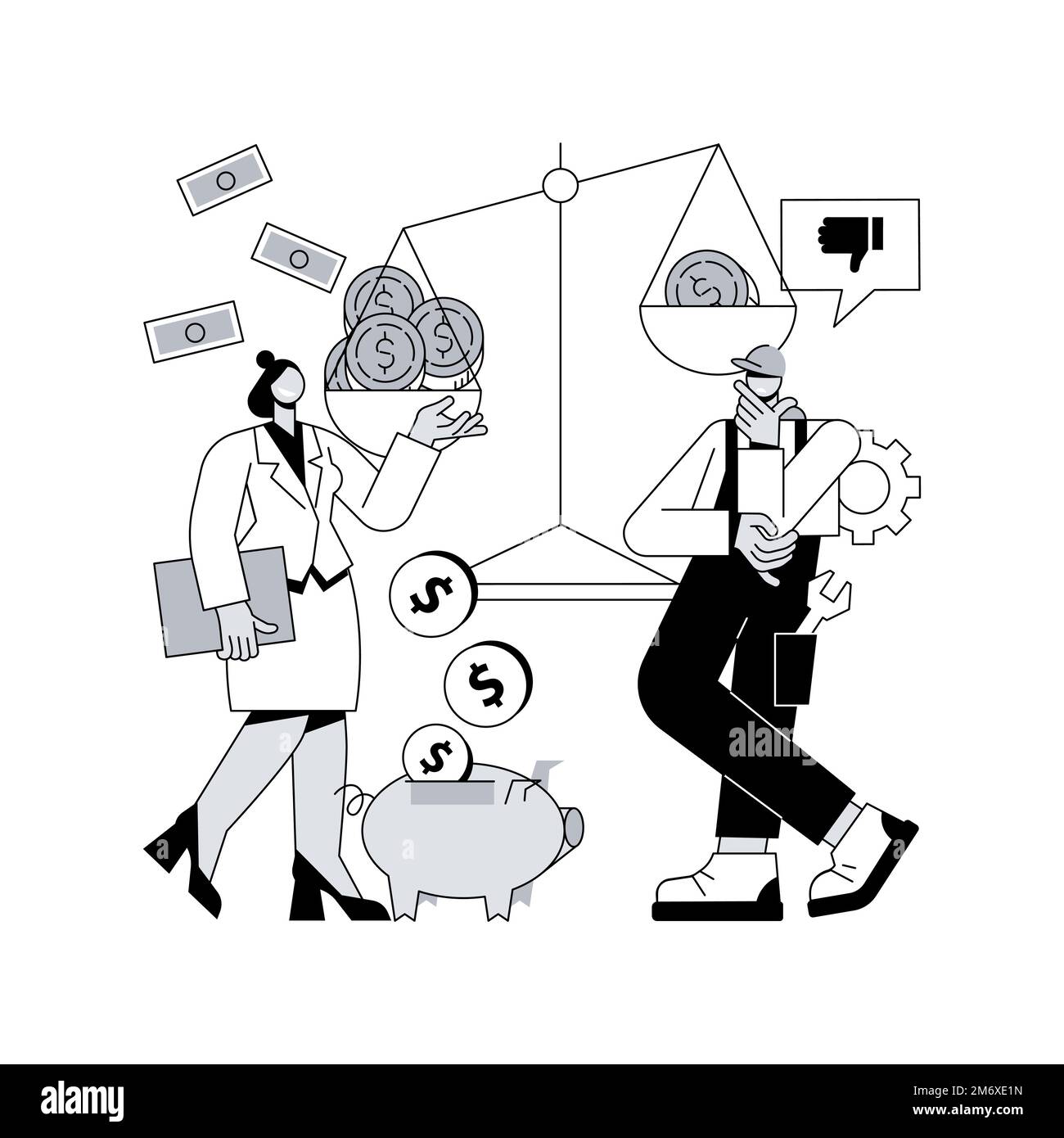 Income Inequality Abstract Concept Vector Illustration Country Income