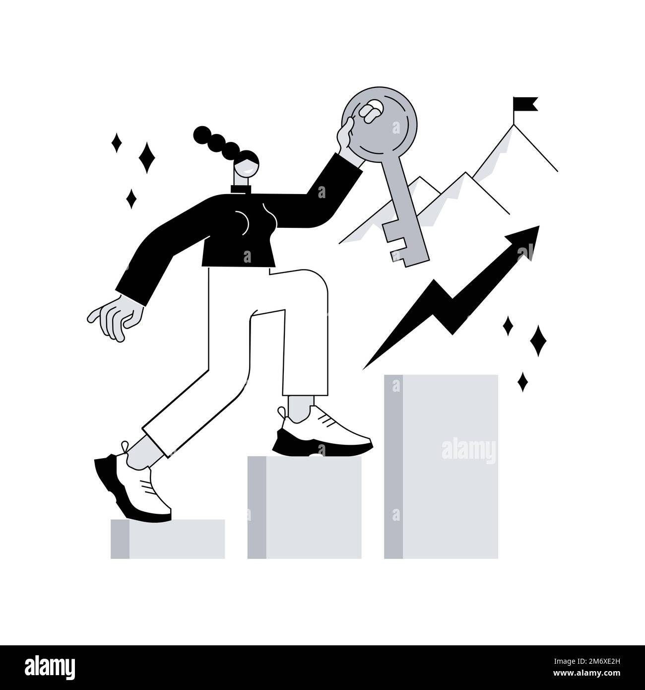 Key to success abstract concept vector illustration. Business success ...